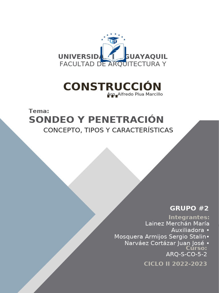 Sondeo y Penetración - Grupo 2 | PDF | Perforación | Suelo