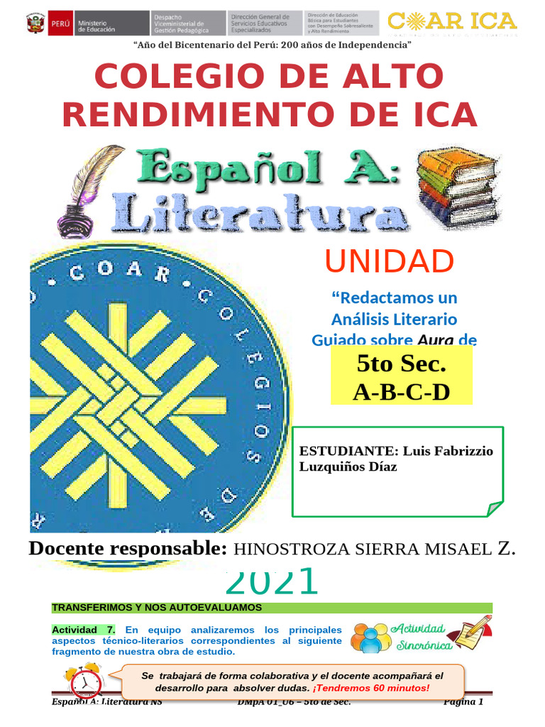 TRANSFERENCIA - UNID 6 - DMpA 21 | PDF | Narración