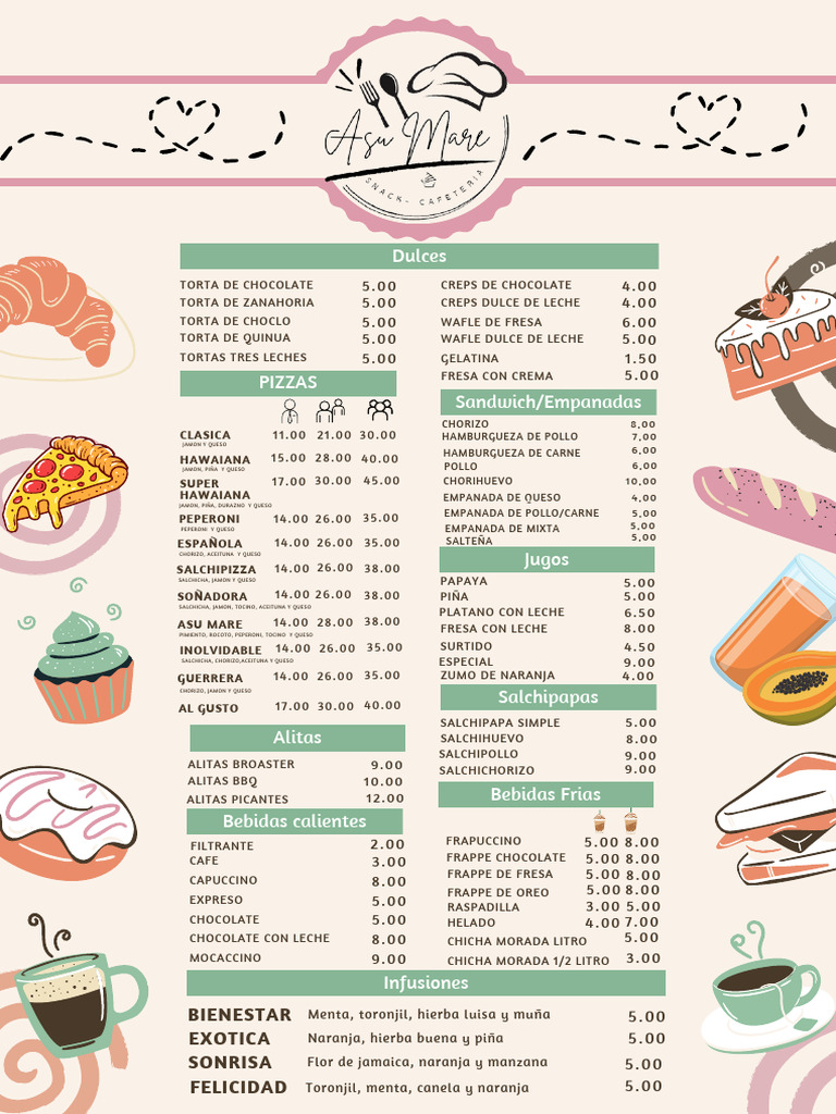 Carta Menú Platos Típicos Colombianos Naranja y Café - 20240731 ...