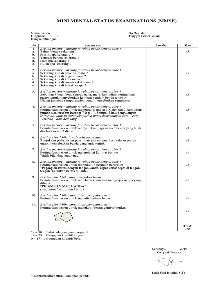 Mini_Mental_Status_Examinations_MMSE_Oku | PDF