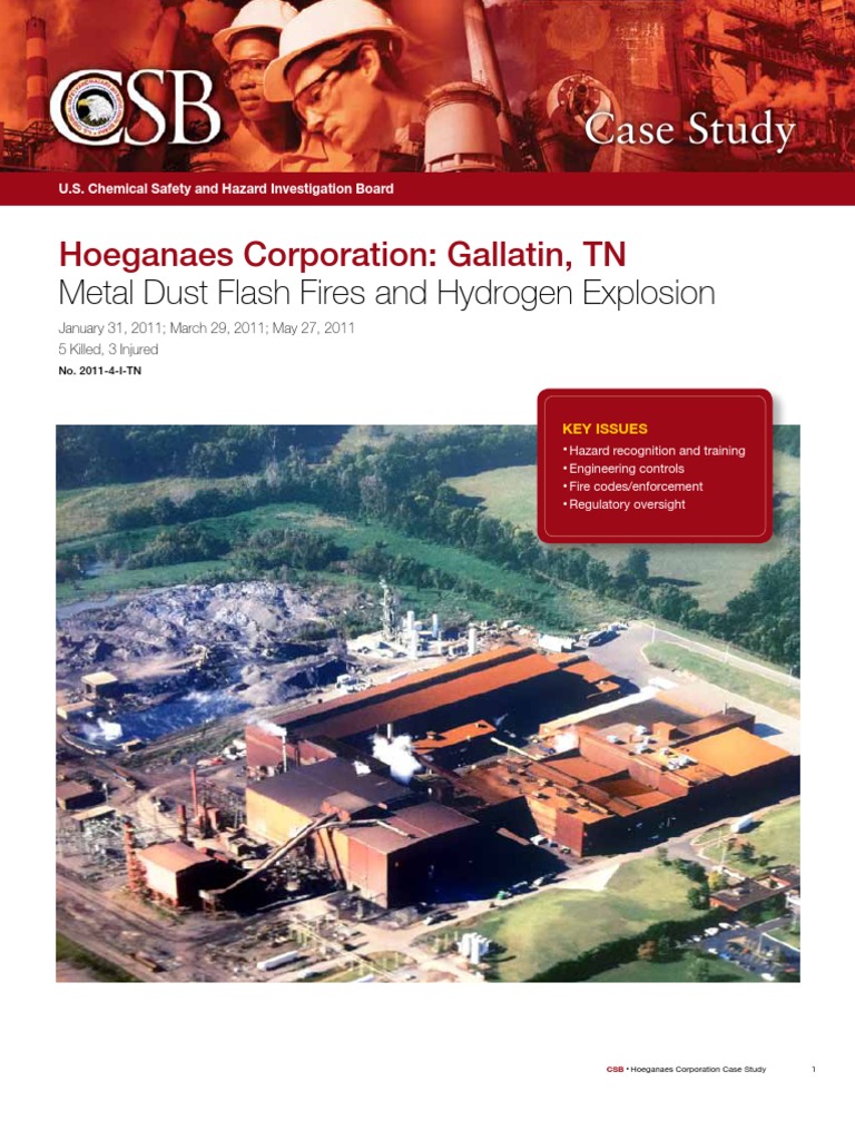 CSB Case Study Hoeganaes Dec9 Final | PDF | Combustion | Explosion