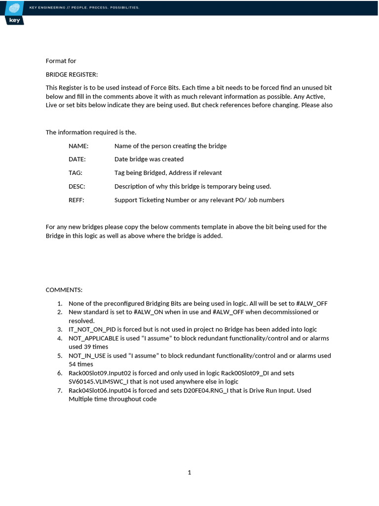 Bridge Register Pdf