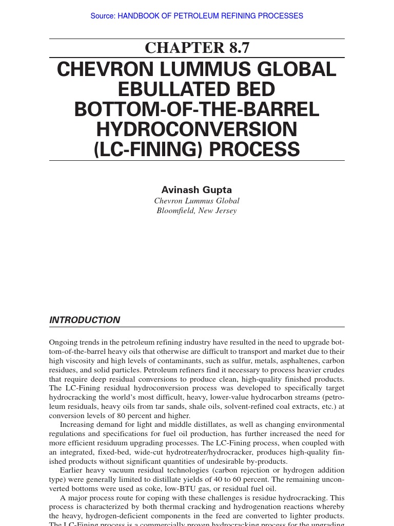 Chevron Lummus Global Ebullated Bed Bottom-Of-The-Barrel ...