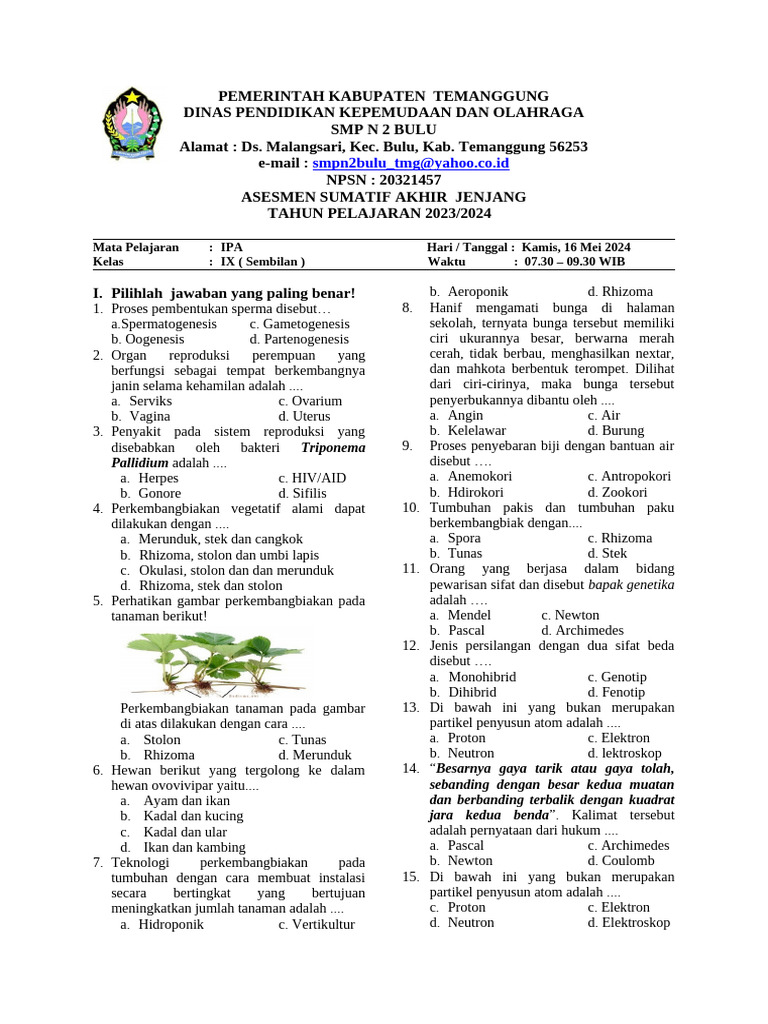 SOAL ASAJ IPA 2024 | PDF