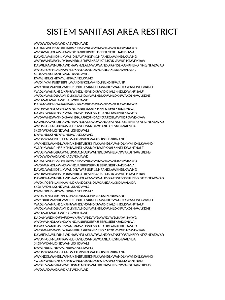 RESTRICT AREA FUCTIONAL 1 | PDF