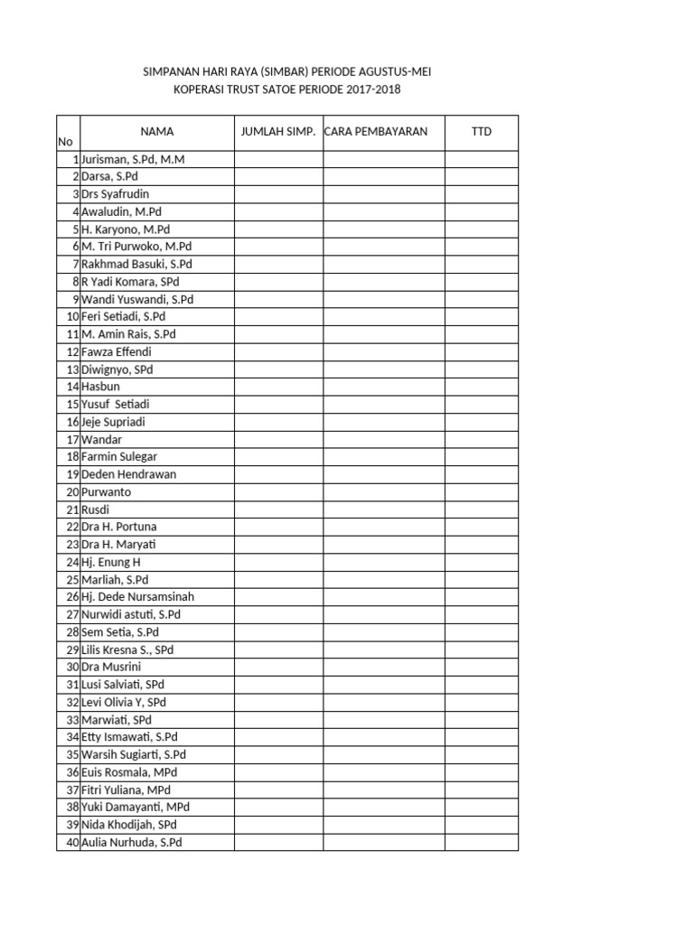 Daftar Simbar Pdf