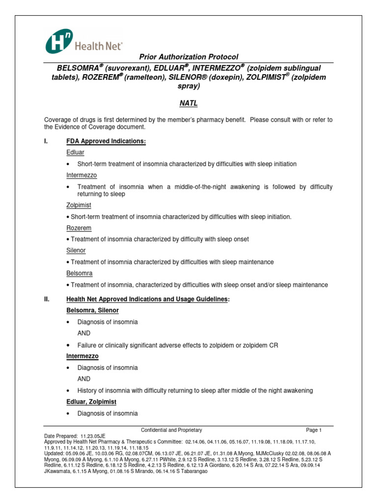 Belsomra - Natl 3 | PDF | Insomnia | Clinical Medicine