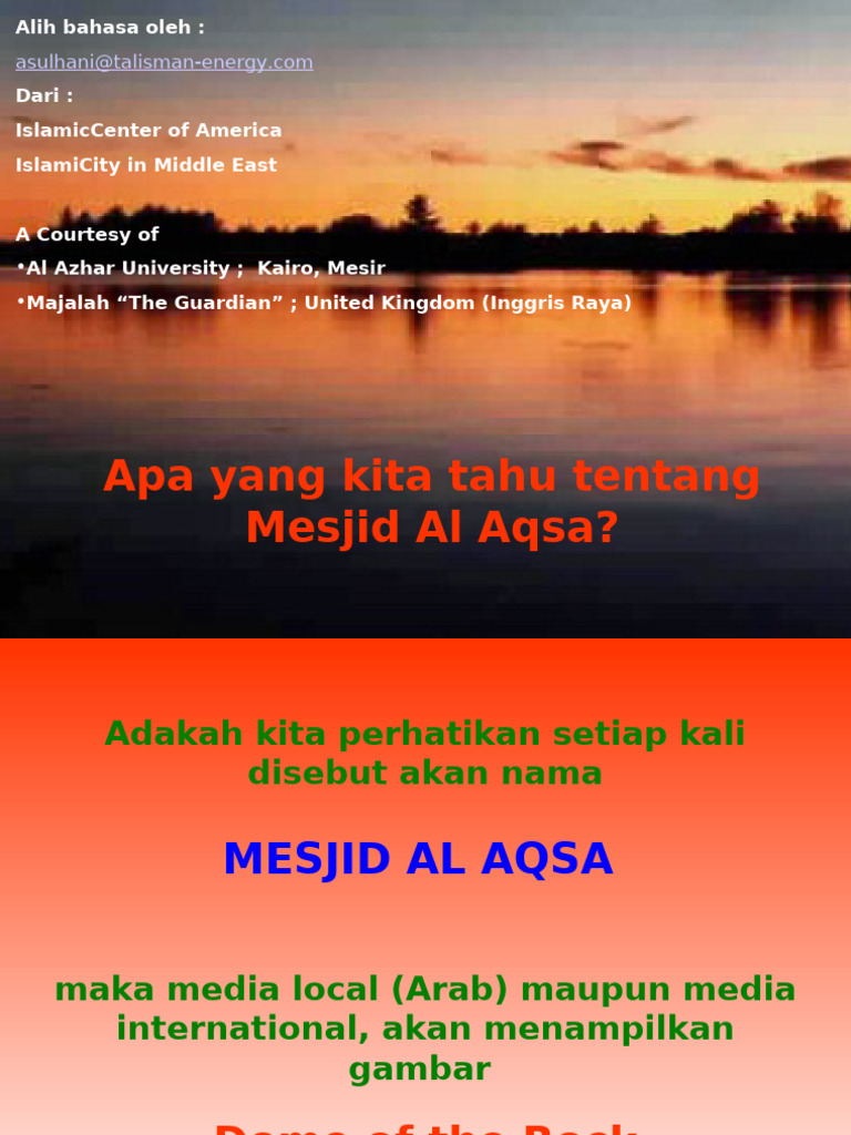 Masjid AL AQSA yang sebenarnya | PDF