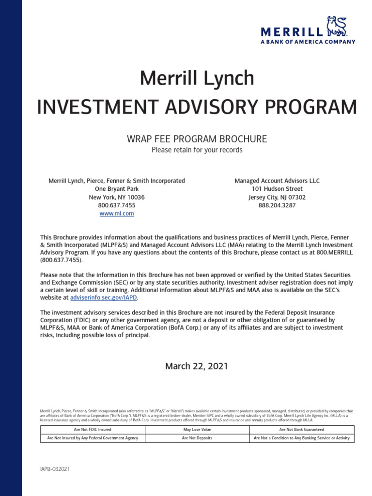 Mliap Wrap Fee Program Brochure Adv2a | PDF | Financial Adviser ...