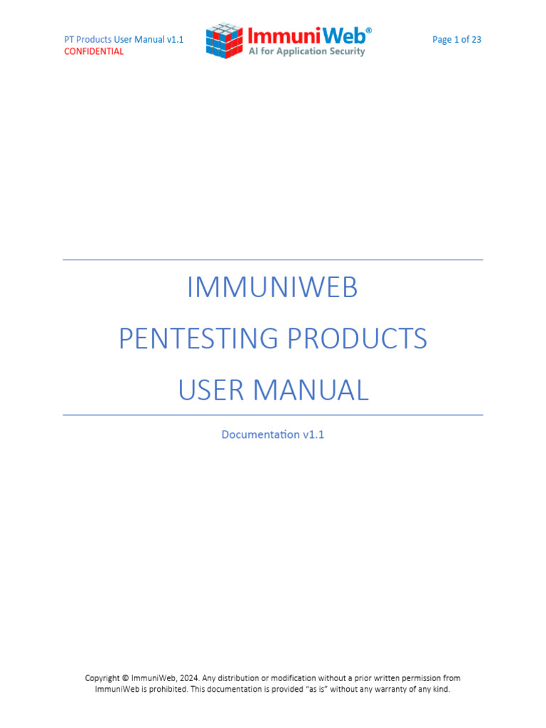 ImmuniWeb PenTesting User Manual | PDF | Xml Schema | Vulnerability ...