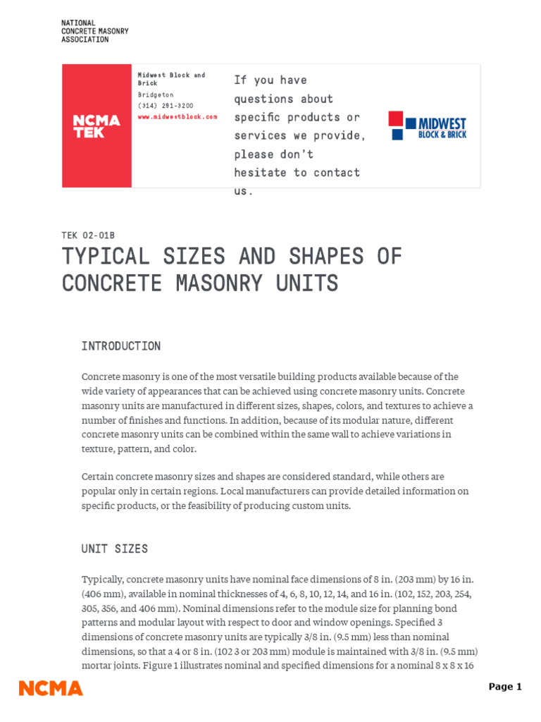 TEK 02-01B | PDF | Masonry | Concrete