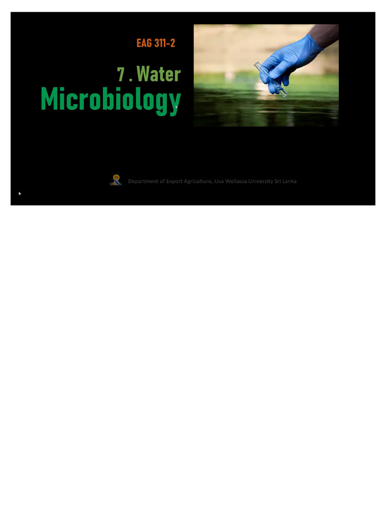 07 Microbiology Water I | PDF