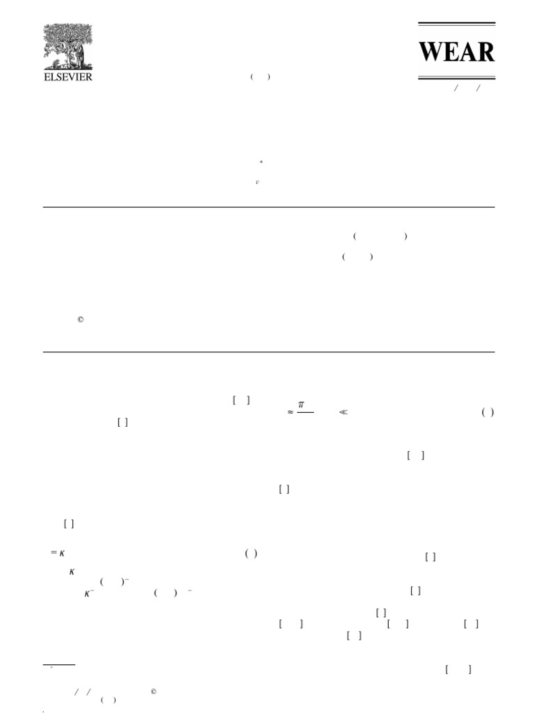 Trezona 1999 | PDF | Wear | Condensed Matter Physics