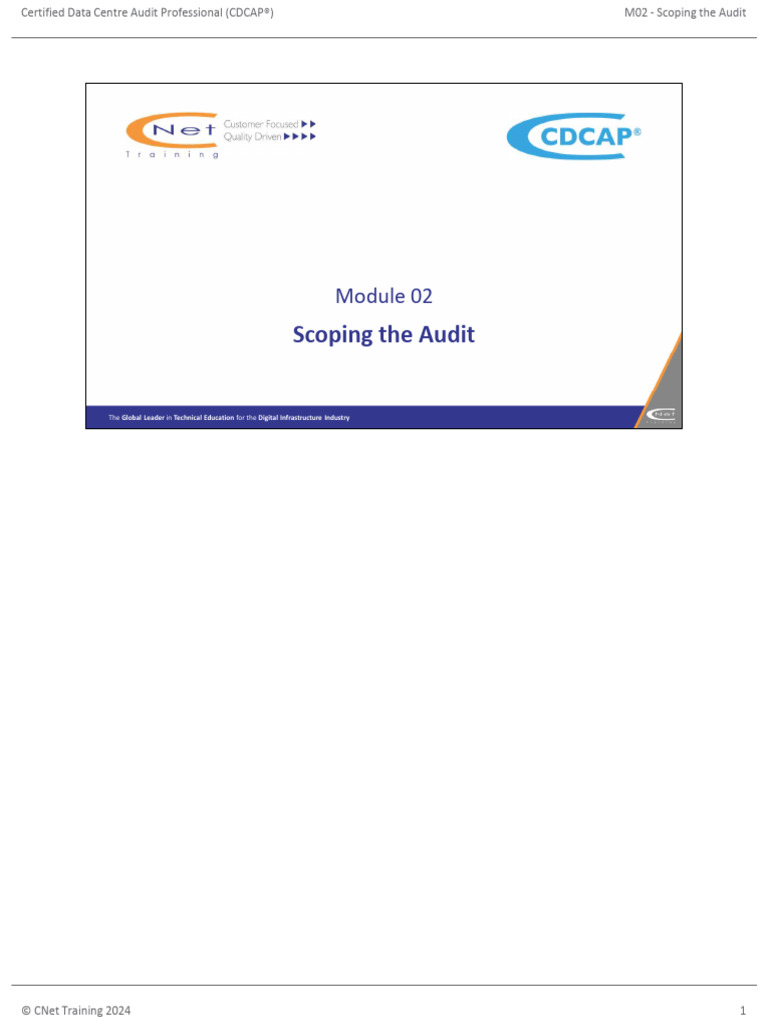 CDCAP 02 Scoping the Audit_v1.2 | PDF | Audit | Service Level Agreement
