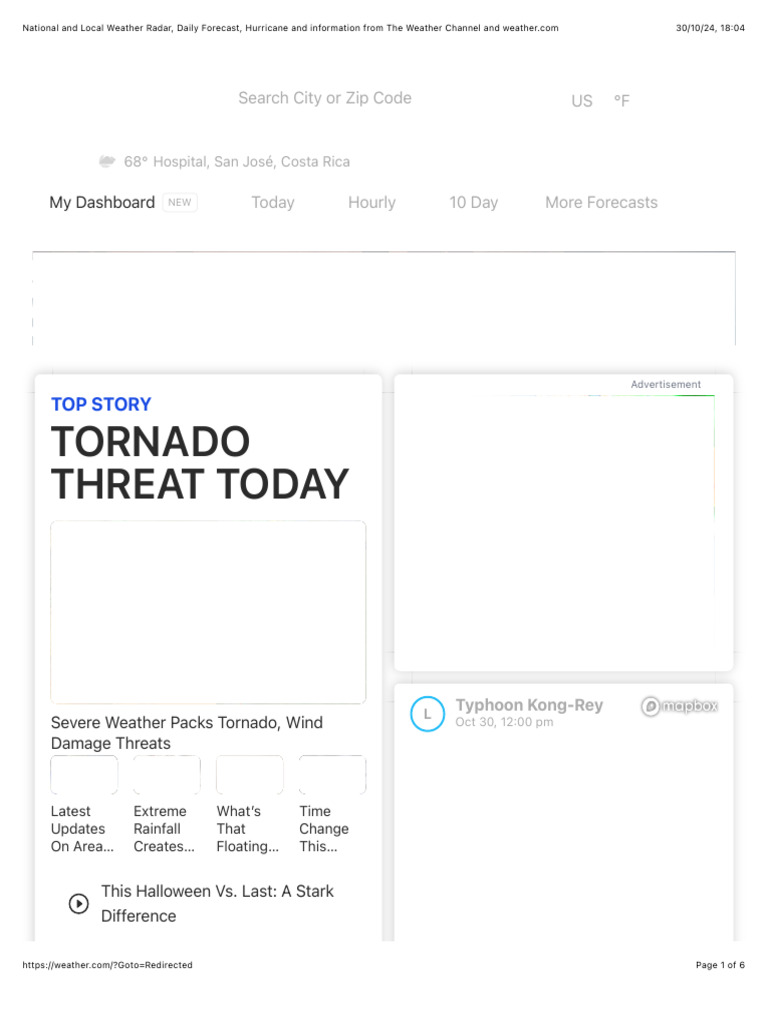 Costa Rica Weather Forecast and Radar | PDF | Weather | Tropical Cyclones