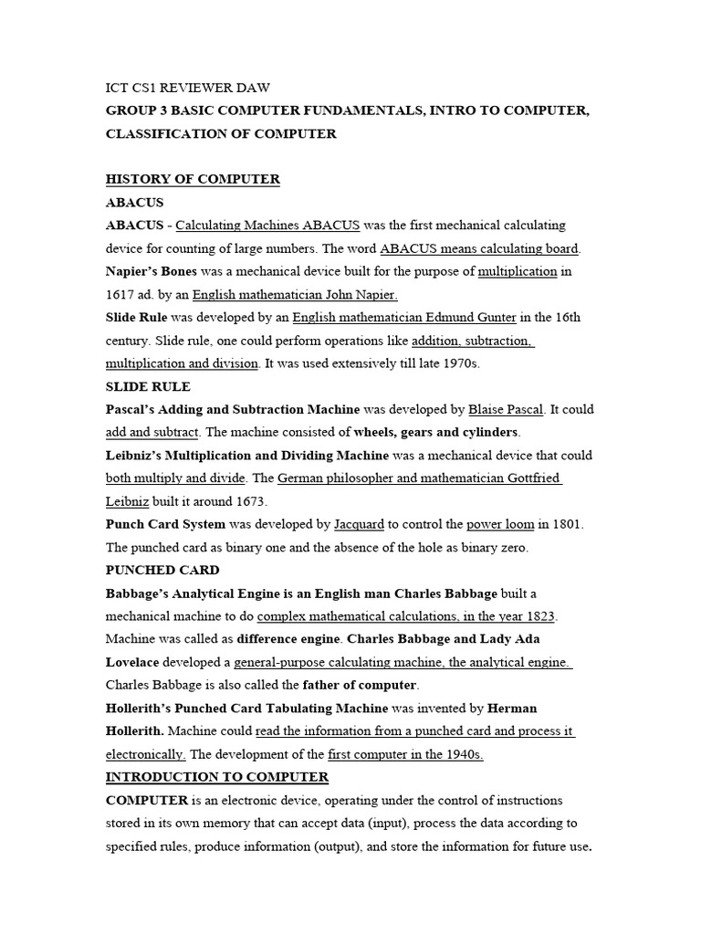Ict Cs1 Reviewer | PDF | Computer Hardware | Computer Data Storage
