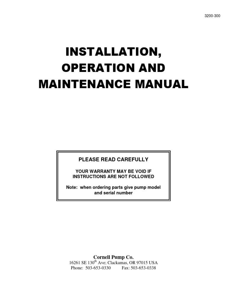 Cornell Manual #2765 | PDF | Indemnity | Pump