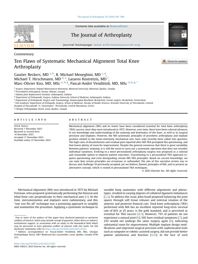 TKR Alignment Flaws | PDF | Knee | Musculoskeletal System