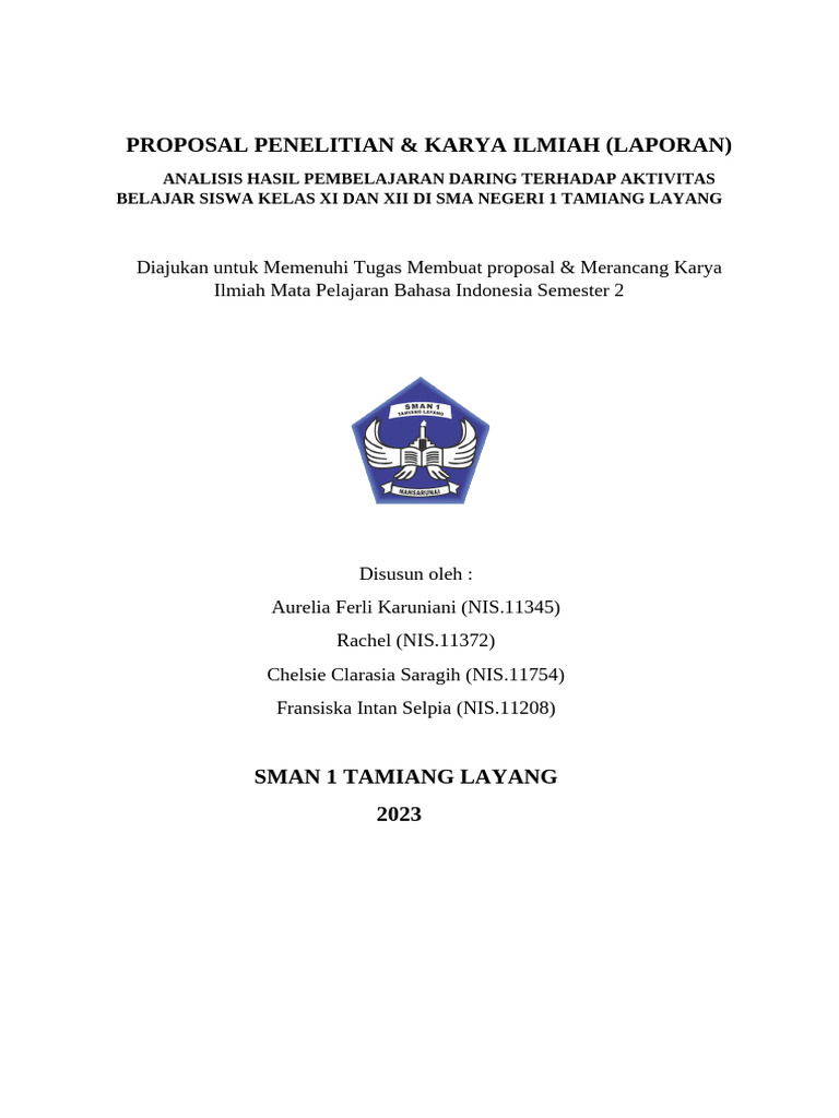Proposal Penelitian B.indo | PDF