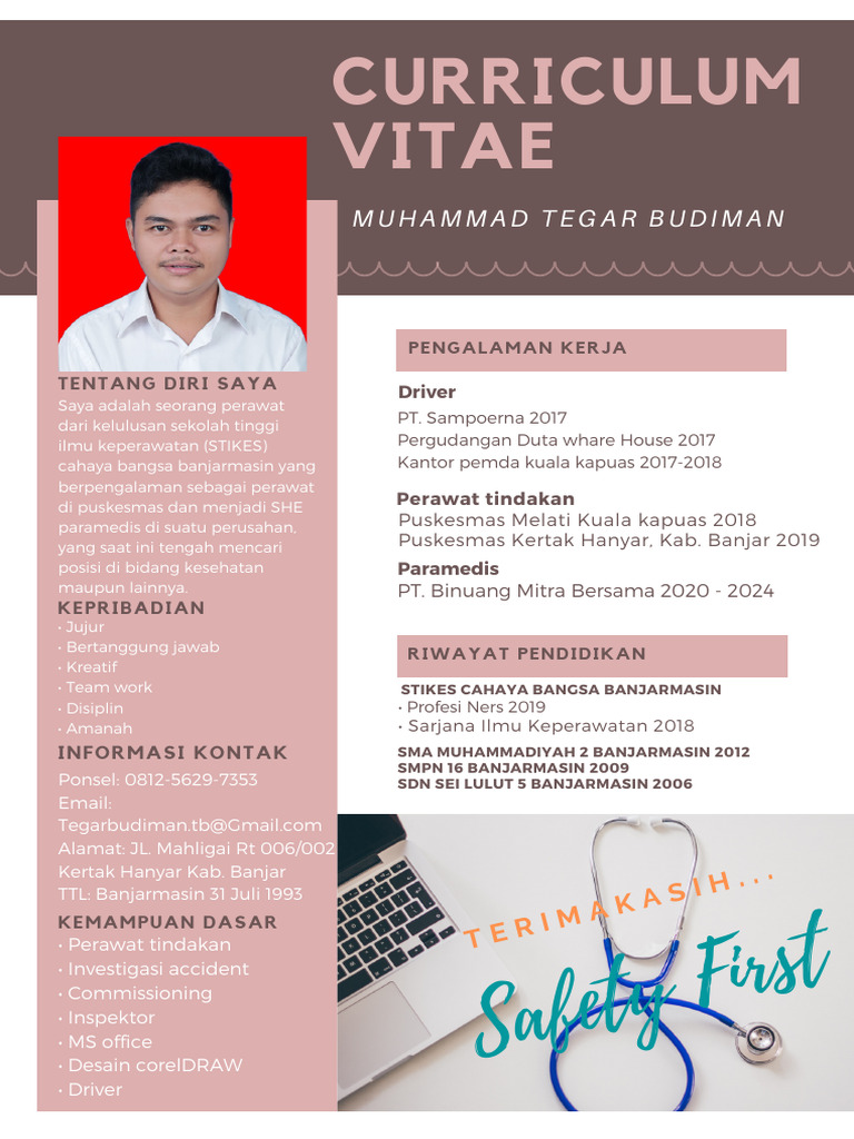 CV Muhammad Tegar Budiman | PDF
