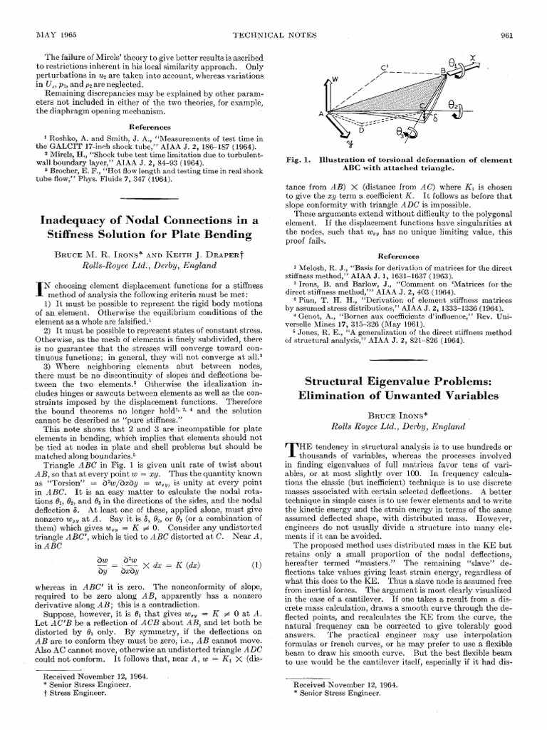 Structural Eigenvalue Problems-Elimination Of-1965 | PDF | Eigenvalues And Eigenvectors ...
