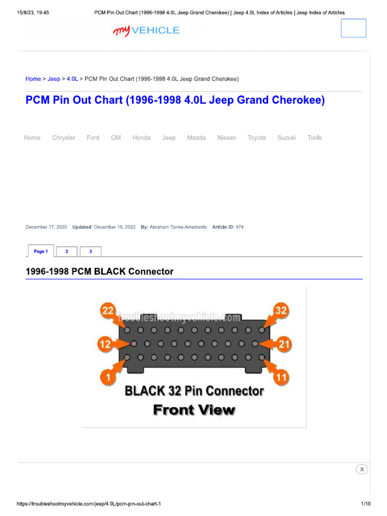 1996-1998 PCM BLACK Connector PIN | PDF