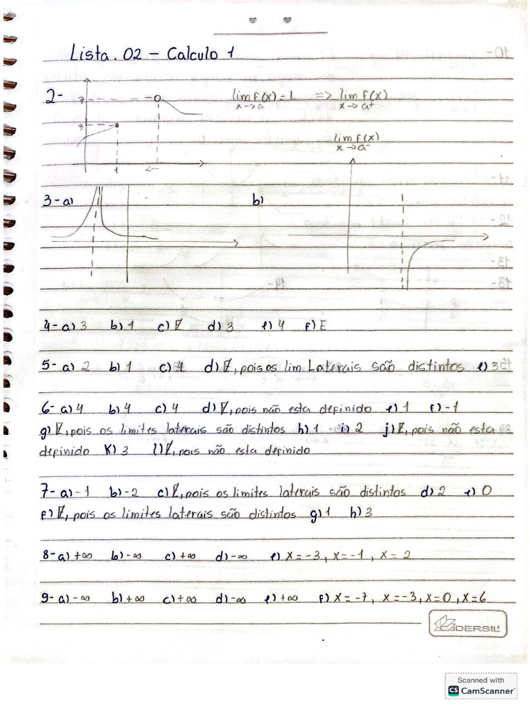 Lista 2 CÁLCULO 1 | PDF