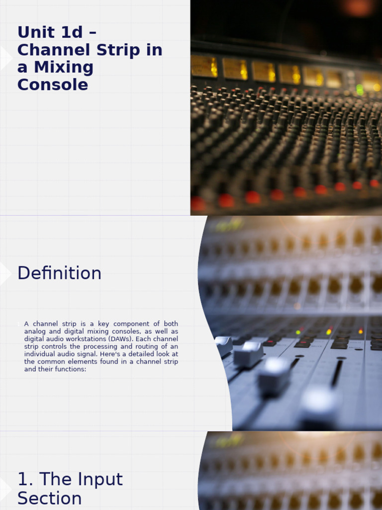 Unit 1d - Channel Strip, Groups and Buses | PDF | Equalization (Audio ...