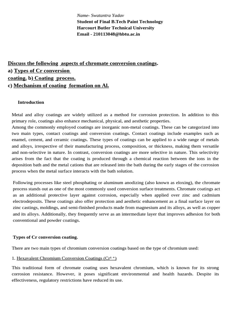 (TSPCA Assignment) | PDF | Chromium | Corrosion