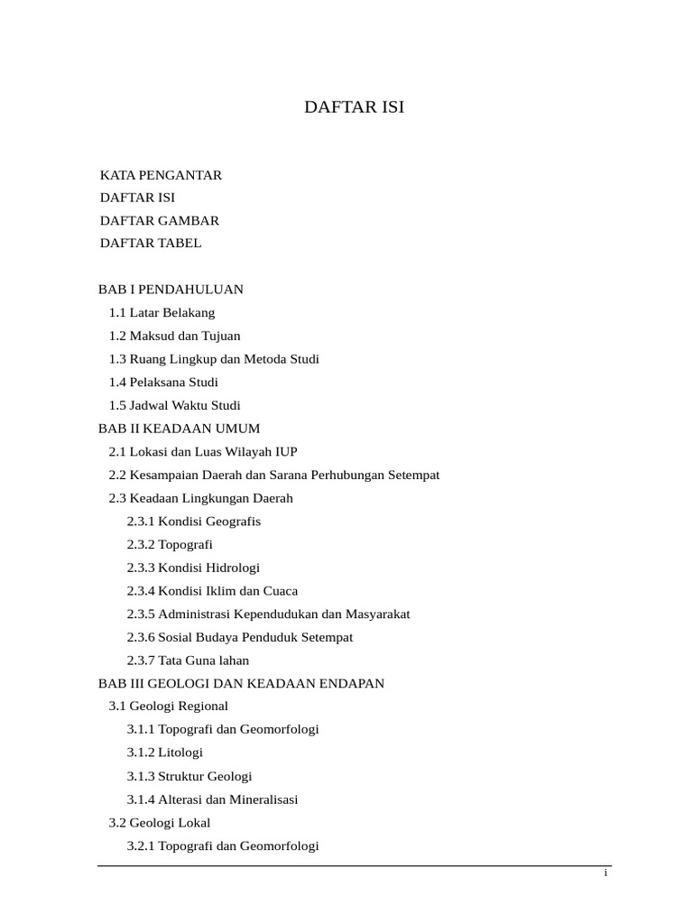 Daftar Isi, Gambar Dan Tabel | PDF