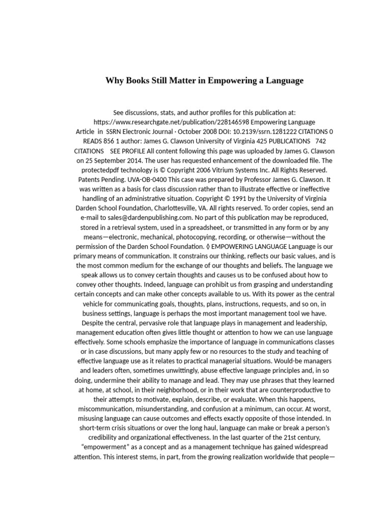 Why Books Still Matter in Empowering A Language | PDF | Thought | Truth