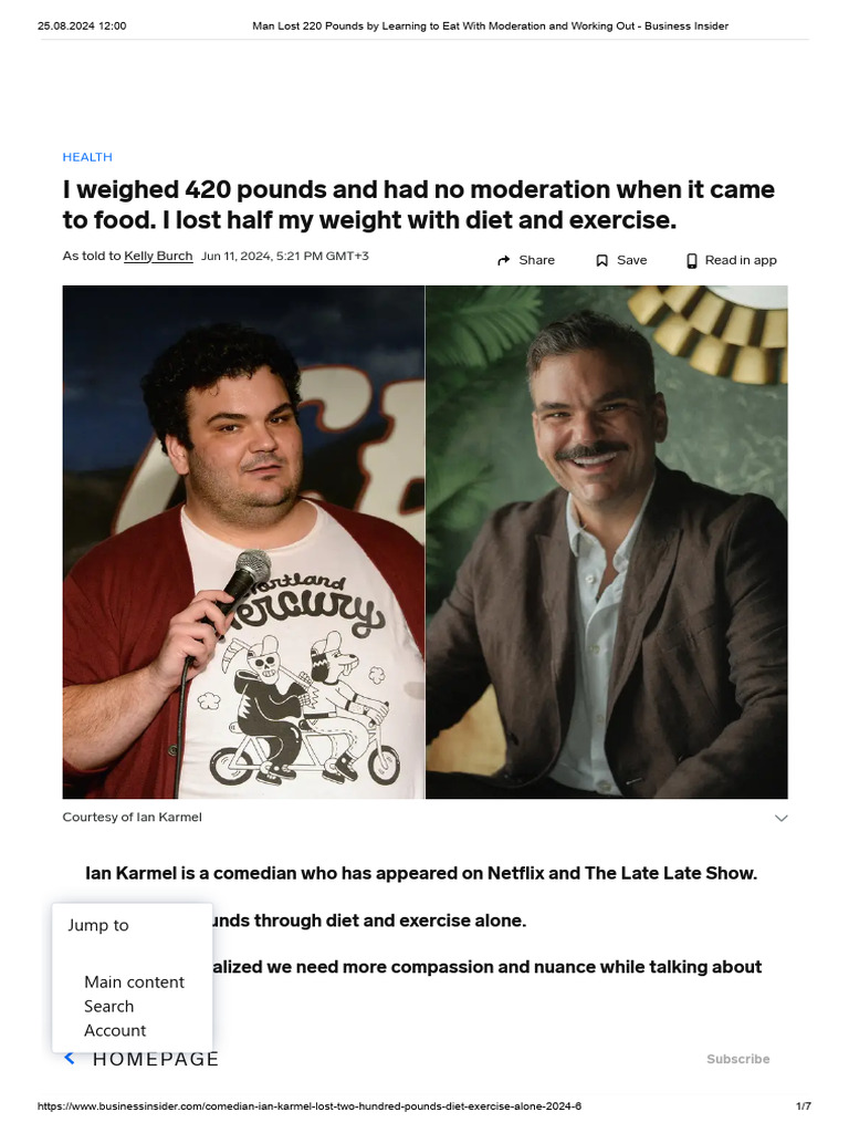 Man Lost 220 Pounds by Learning To Eat With Moderation and Working Out ...