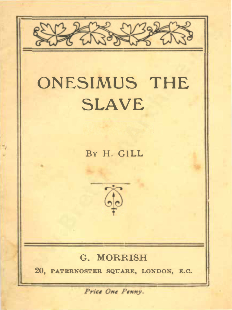 Gill Onesimus The Slave Ocr | PDF | Epistle To Philemon | Paul The Apostle