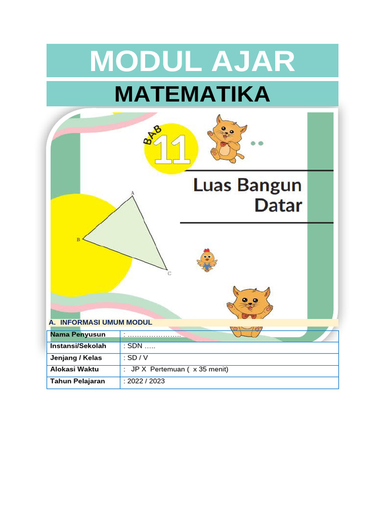 Modul Ajar Matematika Kelas 5 Bab 11 | PDF