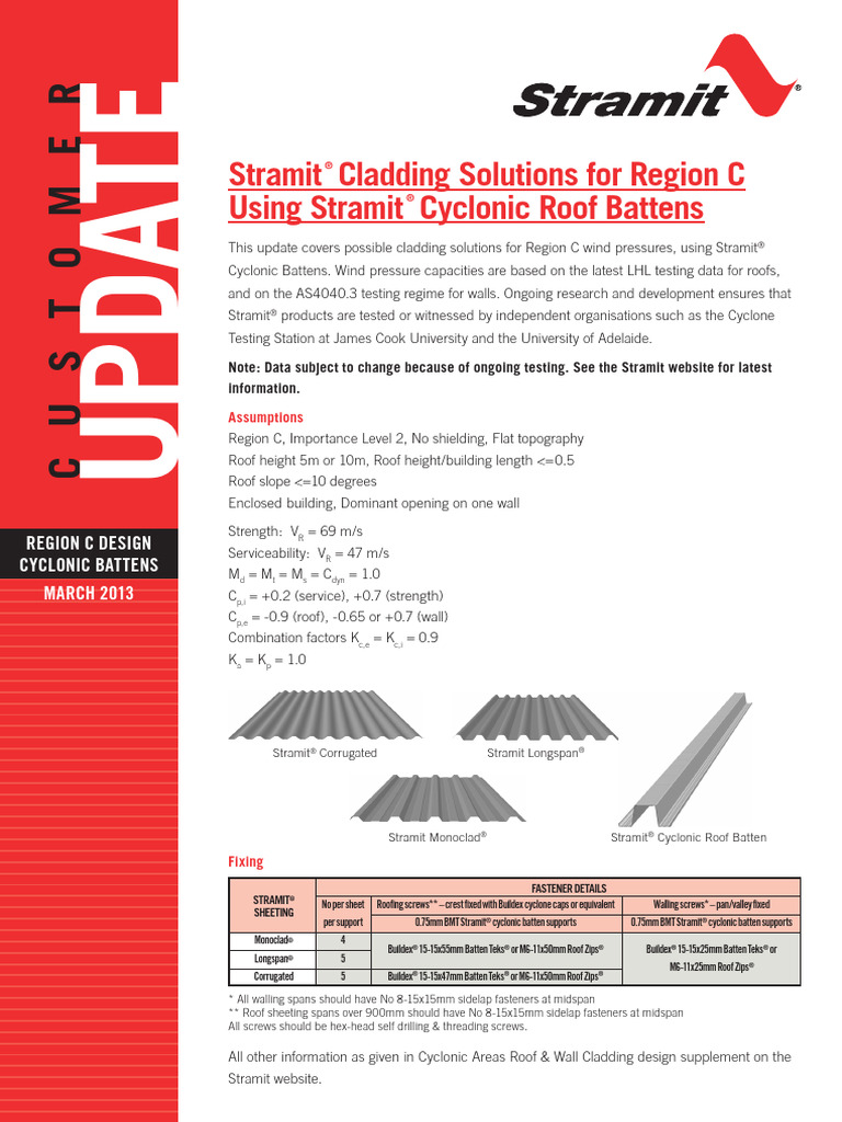 Customer Update Region C Design Cyclonic Battens Stramit Cladding ...
