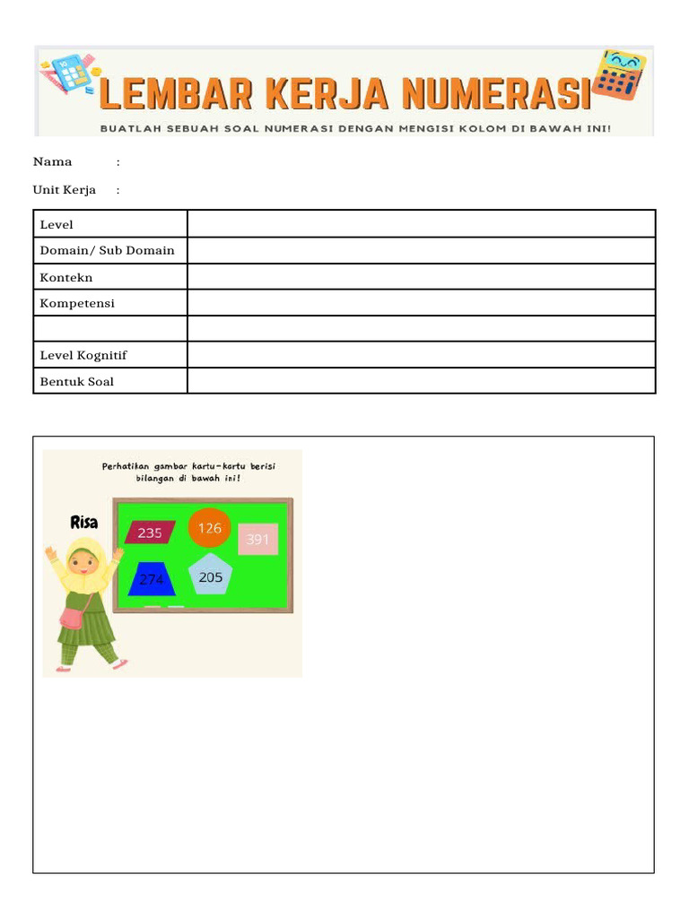 Lembar Kerja Numerasi | PDF