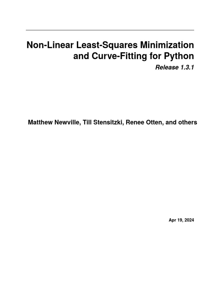 Lmfit | PDF | Least Squares | Mathematical Optimization