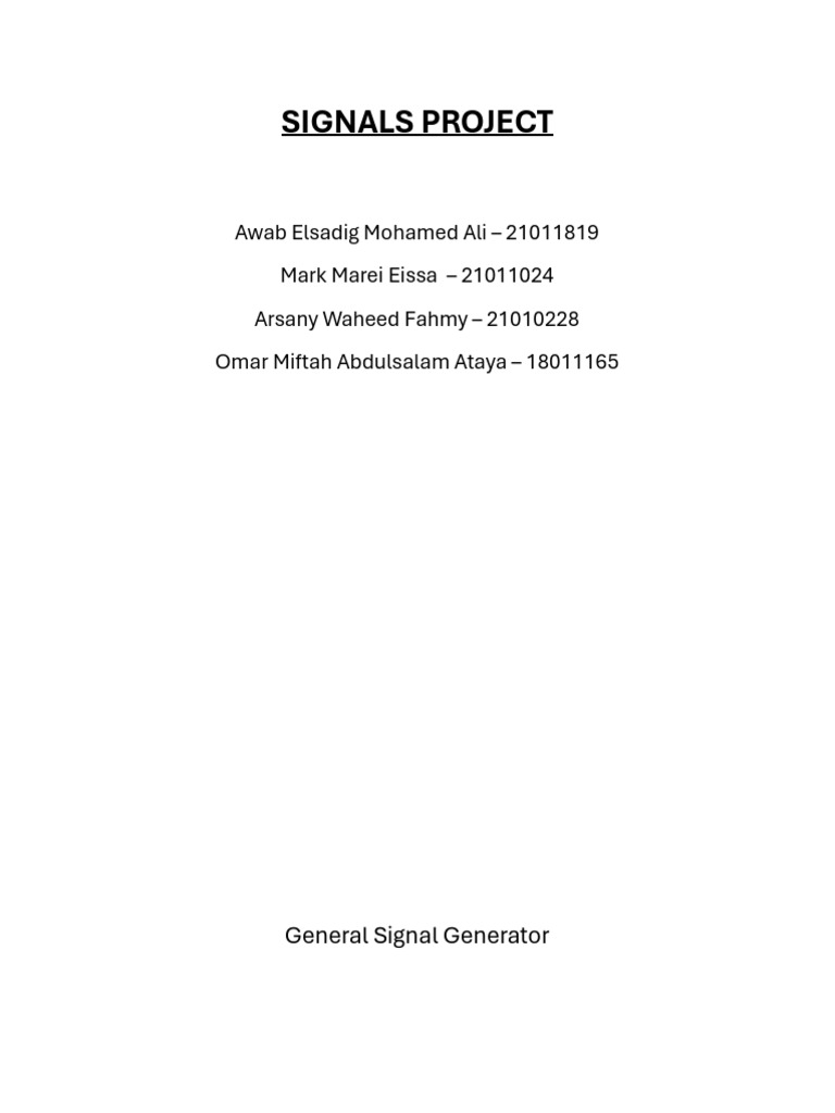 SIGNALS PROJECT | PDF | Electronics | Oscillation