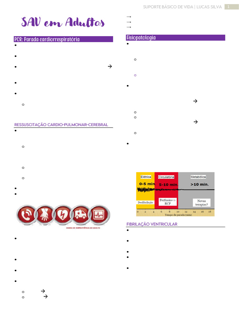 Resumo - SAV em Adultos | PDF | Coração | Eletrocardiografia
