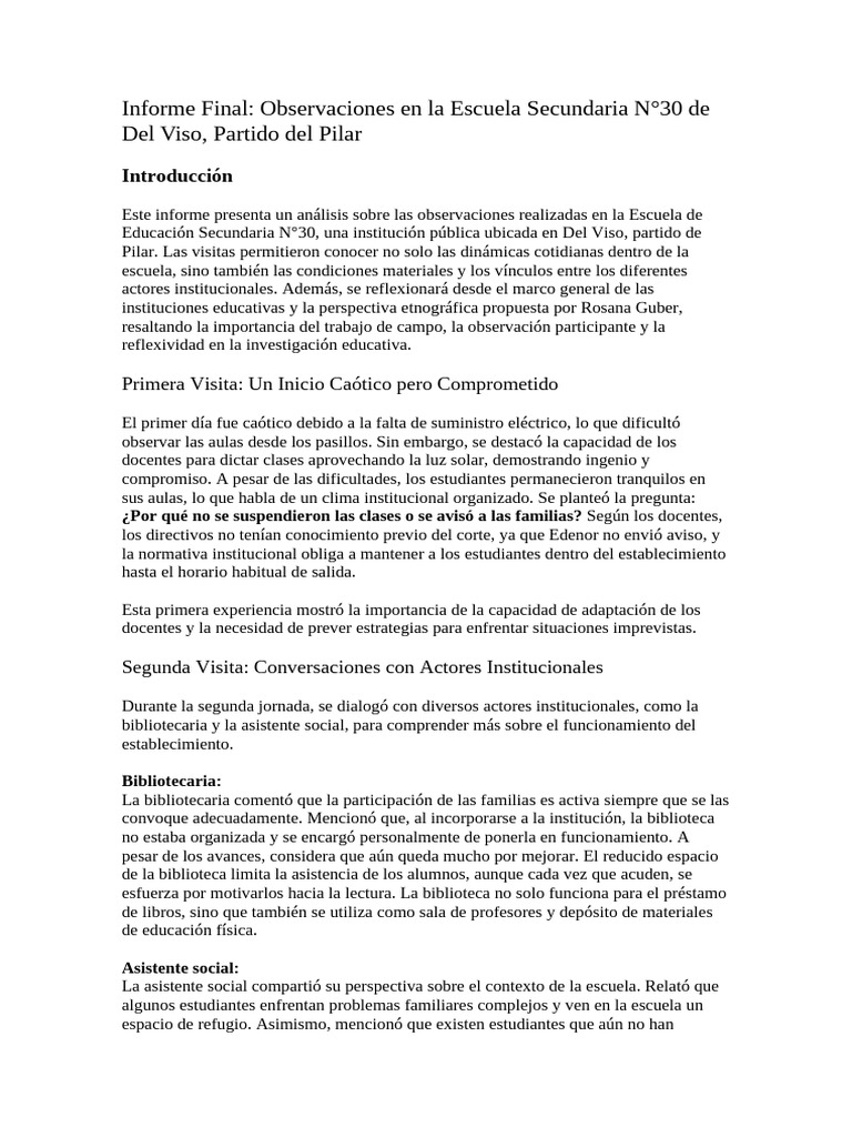 Informe Final Cesar Bernal | PDF | Maestros | Etnografía