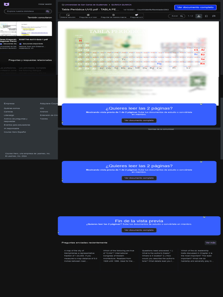 Tabla Periódica-UVG.pdf - TABLA PERIÓDICA DE LOS ELEMENTOS CLAVE GRUPO 1_IA 1.0079 1 1 20.27 H ...