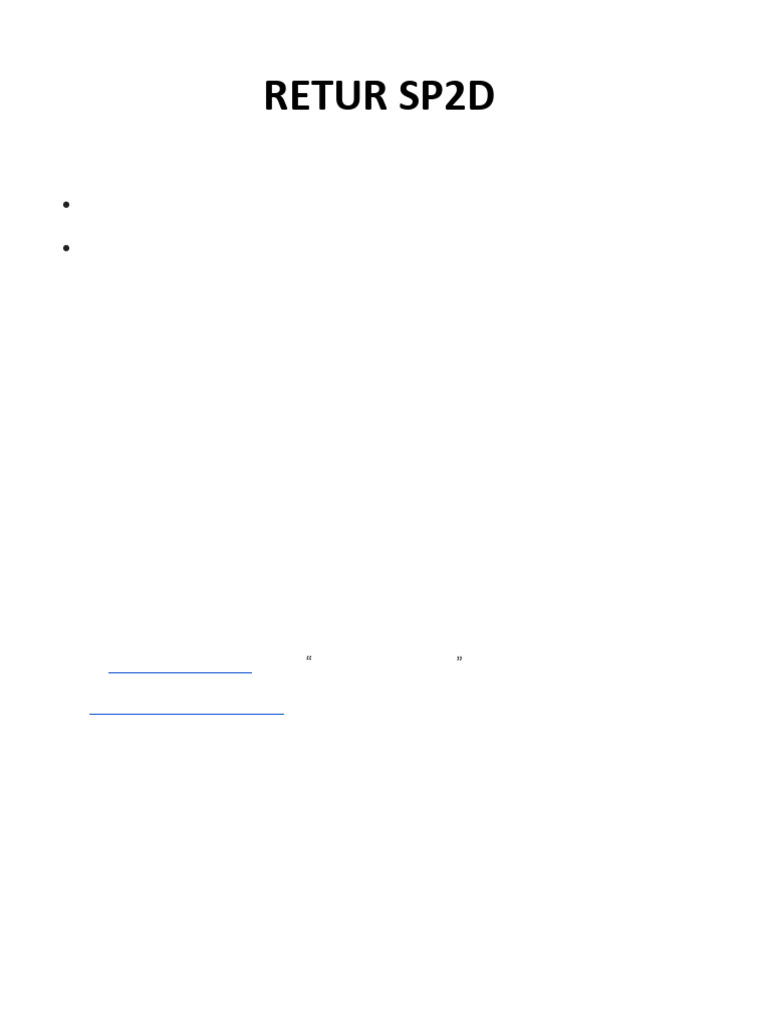 Pedoman Retur Sp2d 2024 Ver | PDF