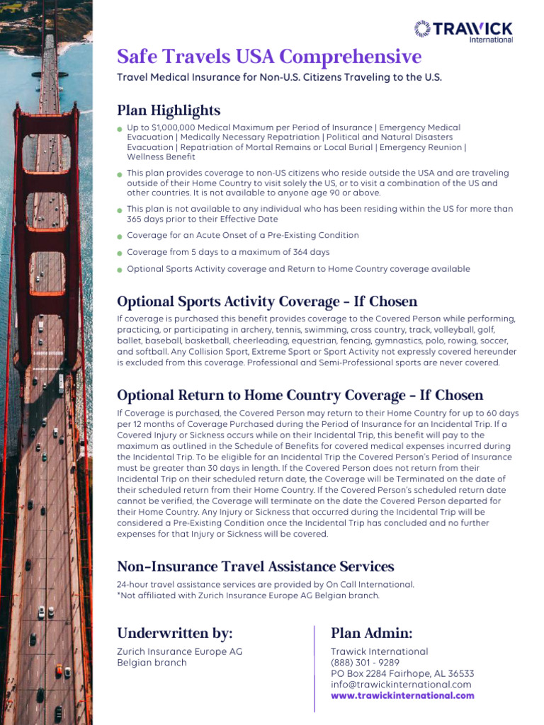 Safe Travels Usa Comprehensive Insurance Brochure | PDF | Deductible ...