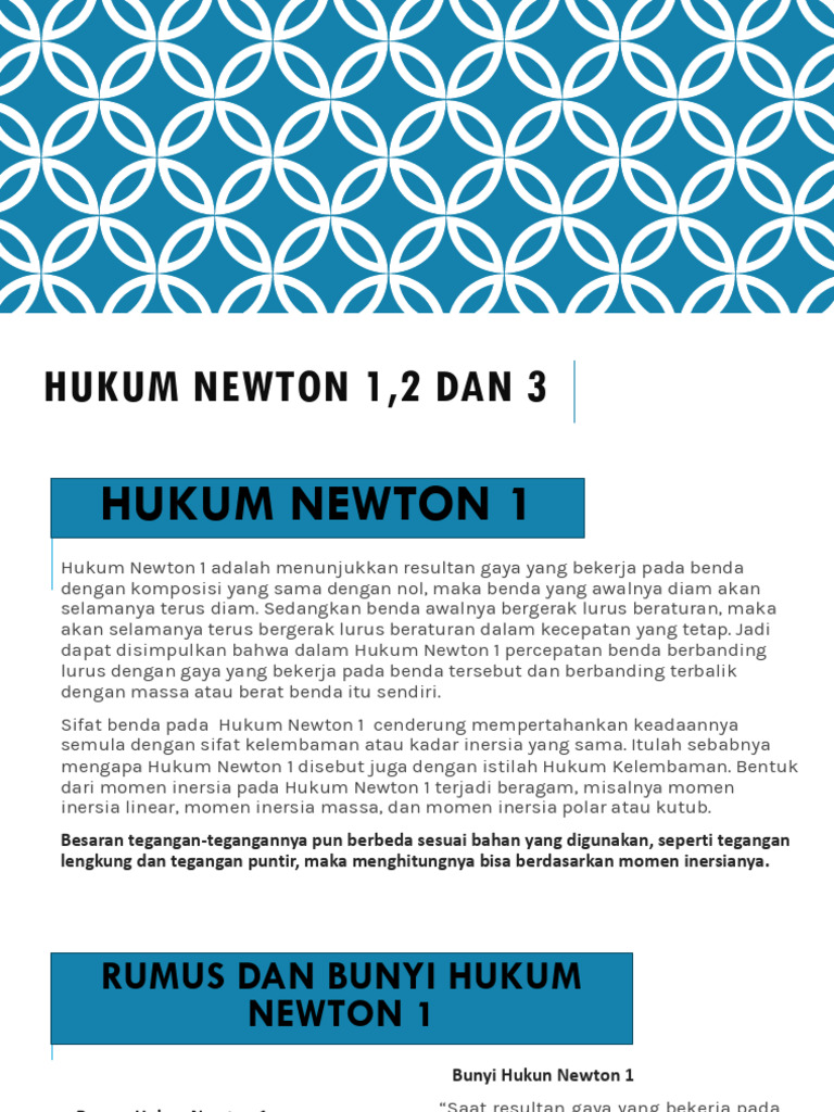 Fisika hukum newton 1,2 dan 4 | PDF