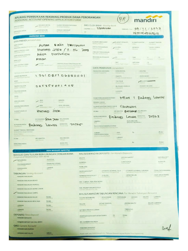 Formulir Pip 2023 | PDF