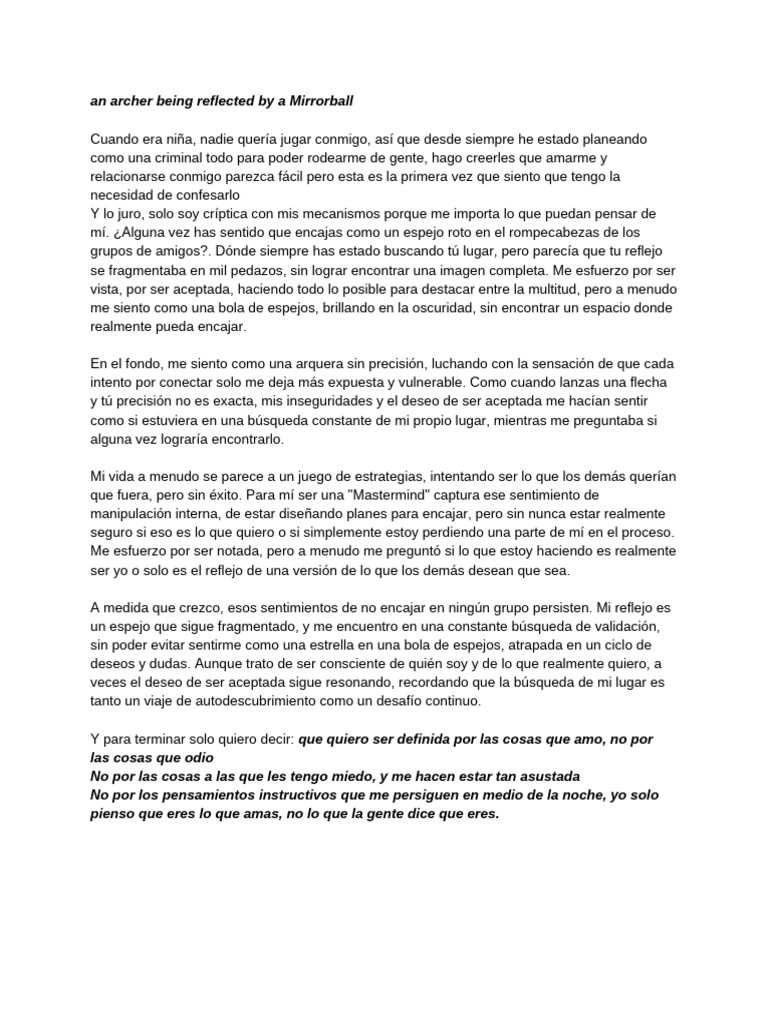 An Archer Being Reflected by A Mirrorball | PDF | Relaciones personales, crianza y desarrollo ...