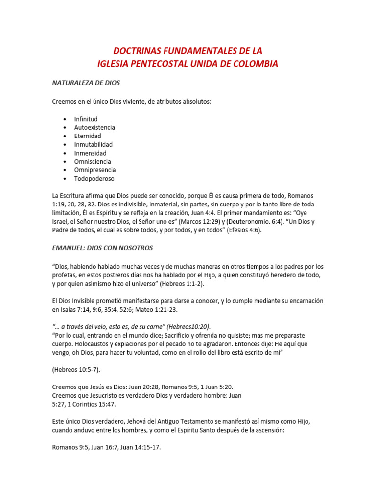 Doctrinas Fundamentales | PDF | eucaristía | Cristo (título)