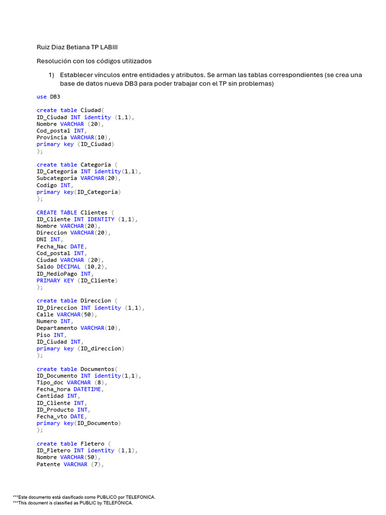 Estructura de Base de Datos para TP | PDF | Diseño de software | Recuperación de información