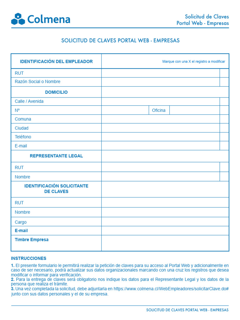 Formulario Solicitud Clave | PDF