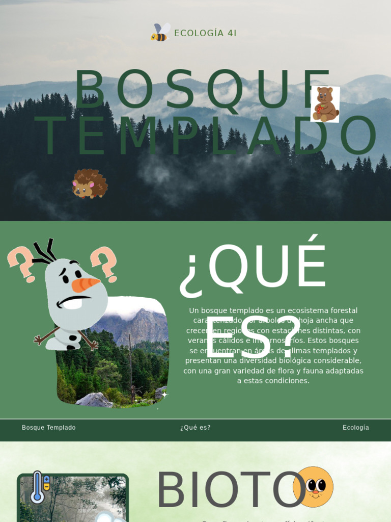 Exposición Bosque Templado 4I | PDF | Clima templado | Depredación